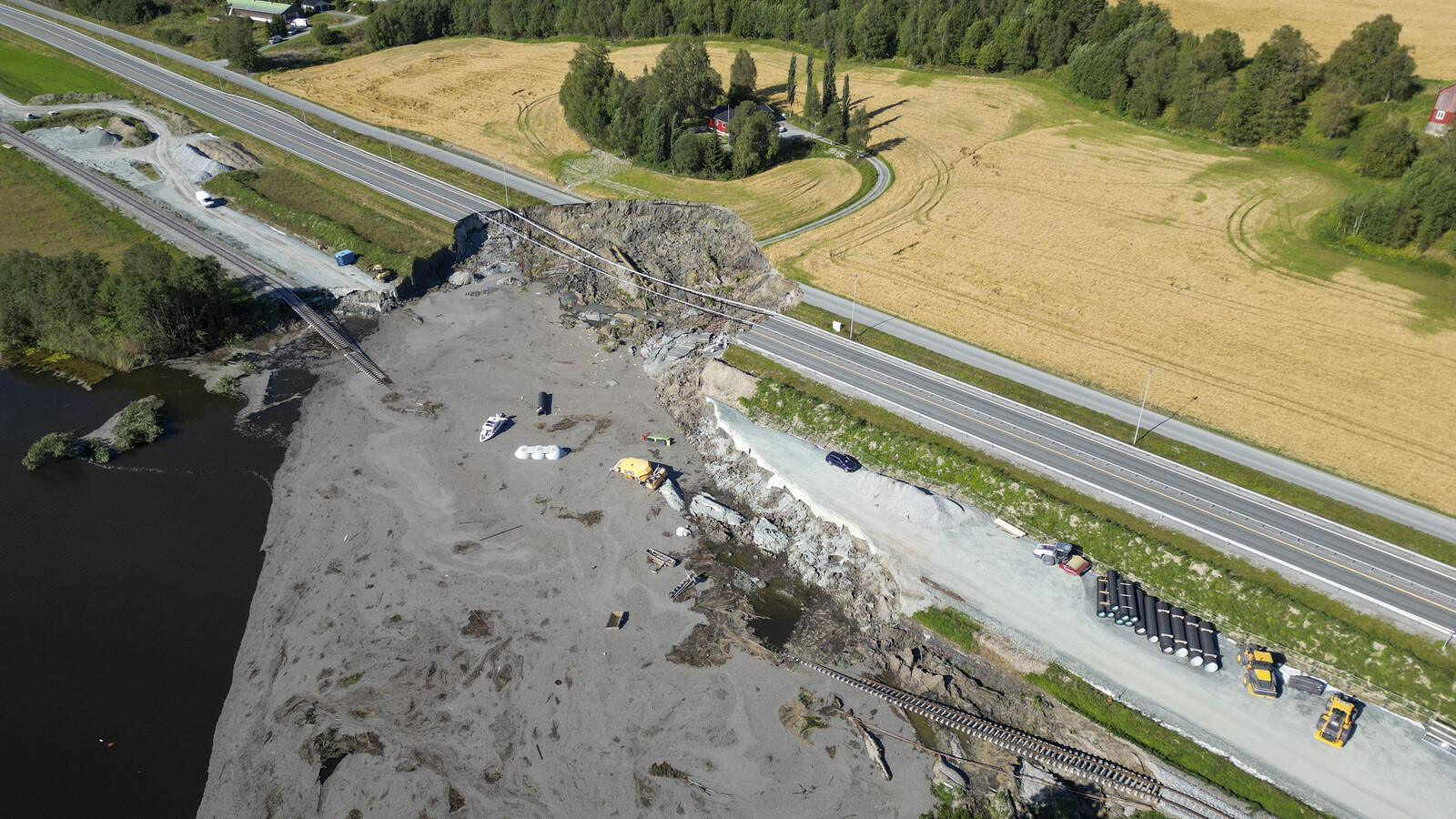 Ground Stabilized After E6 Landslide Near Trondheim | Sweden Herald