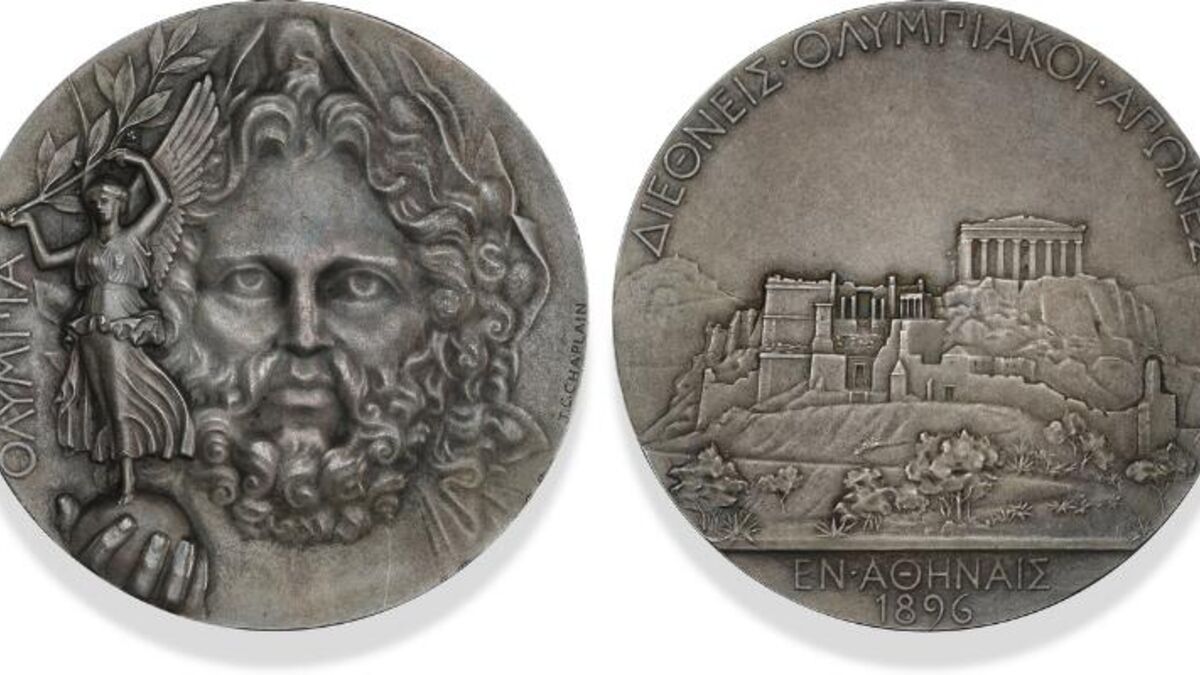 Medal from first modern Olympic Games in Athens 1896 sold at auction in ...